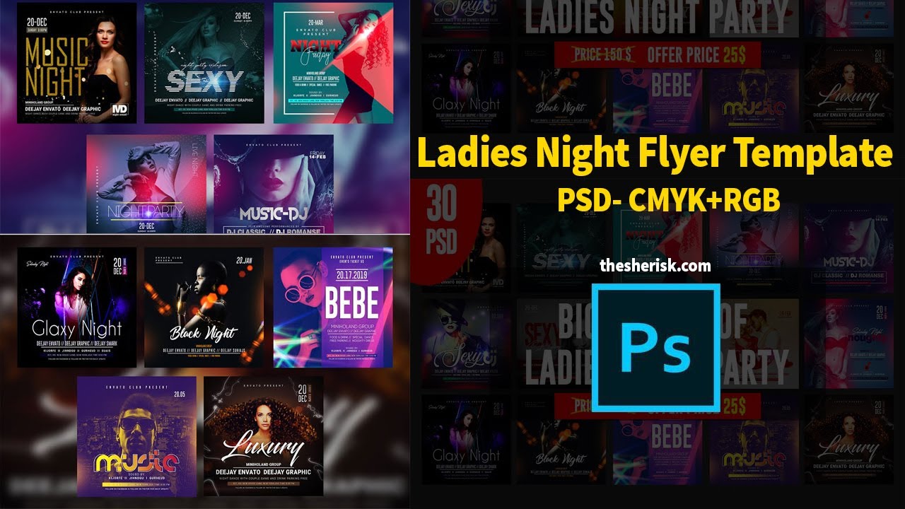 How To Design Ladies Night Flyer Templates In Photoshop |Sheri Sk ...