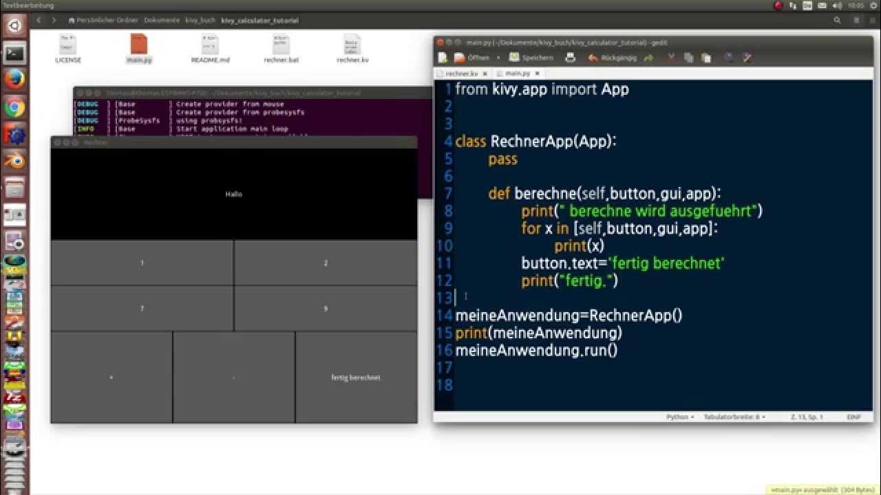 Programmieren einer Taschenrechner-App mit kivy Teil 4 - YouTube
