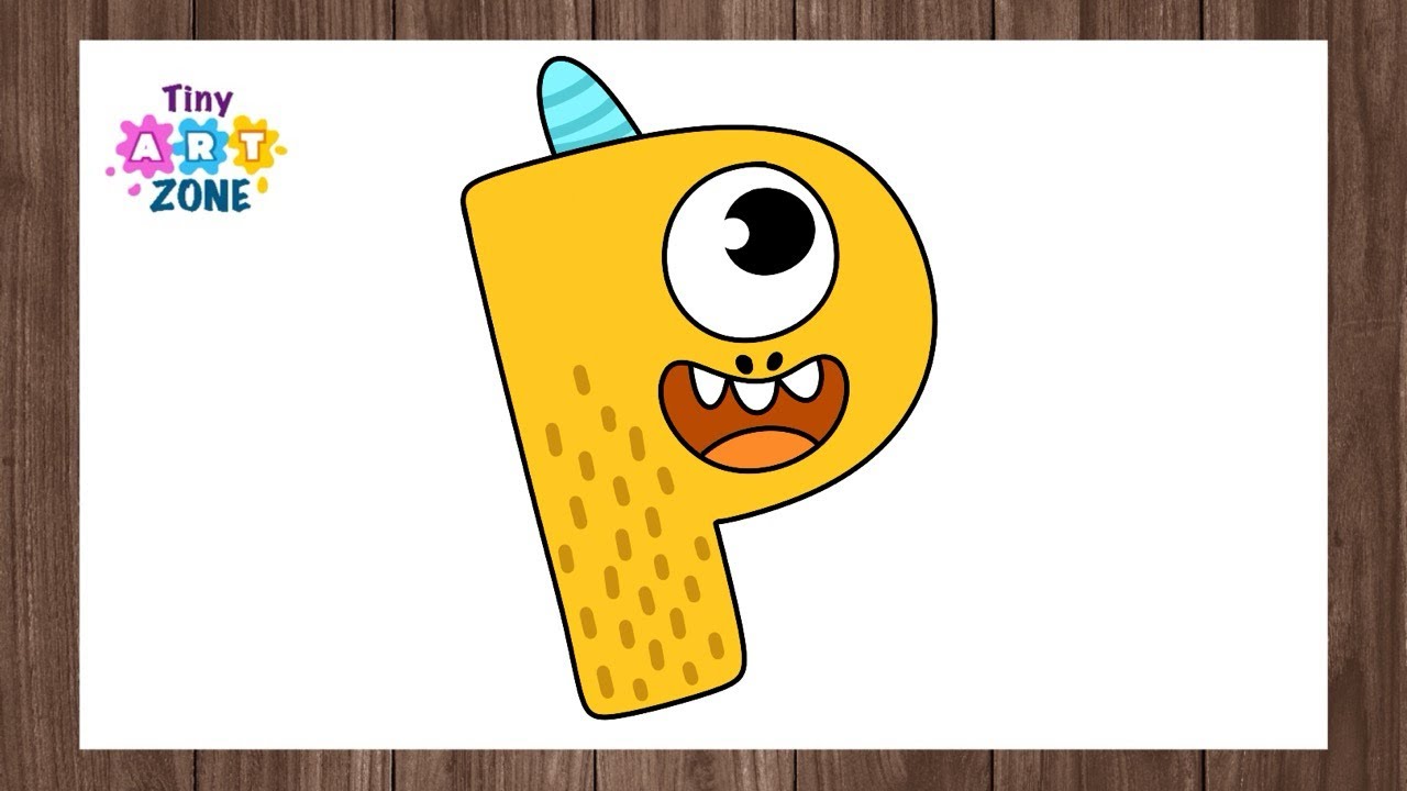 Drawing Alphabet Letter P Easy for Kids | Alphabet Drawing | Tiny Art ...