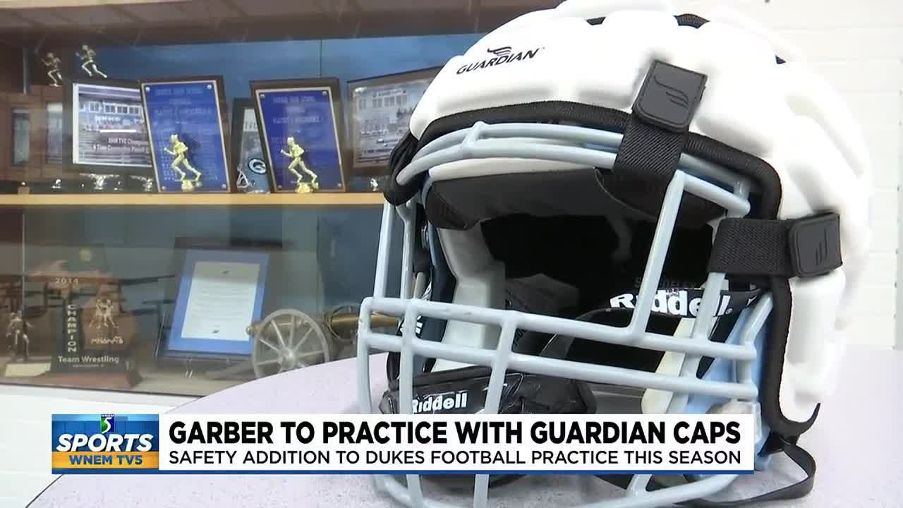 Garber Dukes to wear Guardian Caps during football practices - YouTube