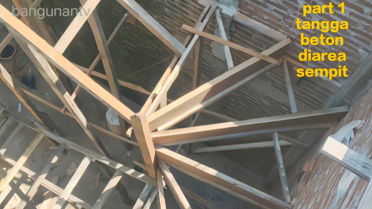 part 1 cara kami membuat tangga beton diarea sempit/tangga Border kipas ...