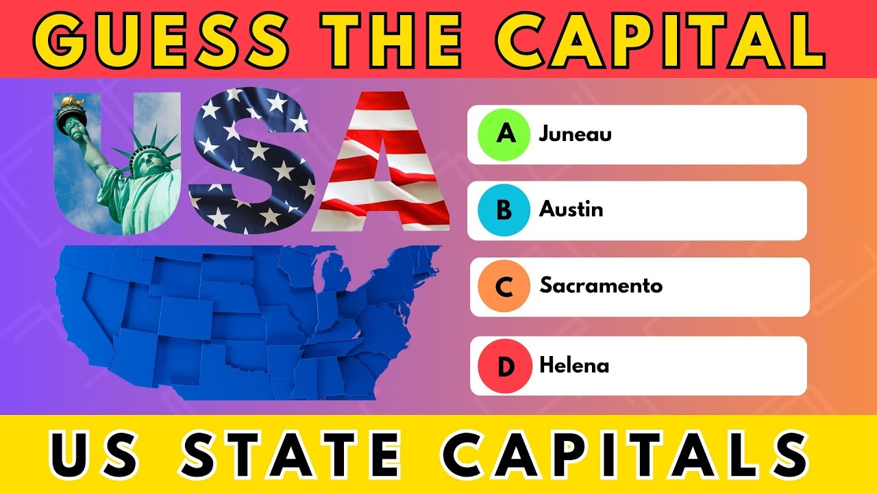 Can You Guess All 50 U.S. State Capitals? | Fun Geography Quiz ...