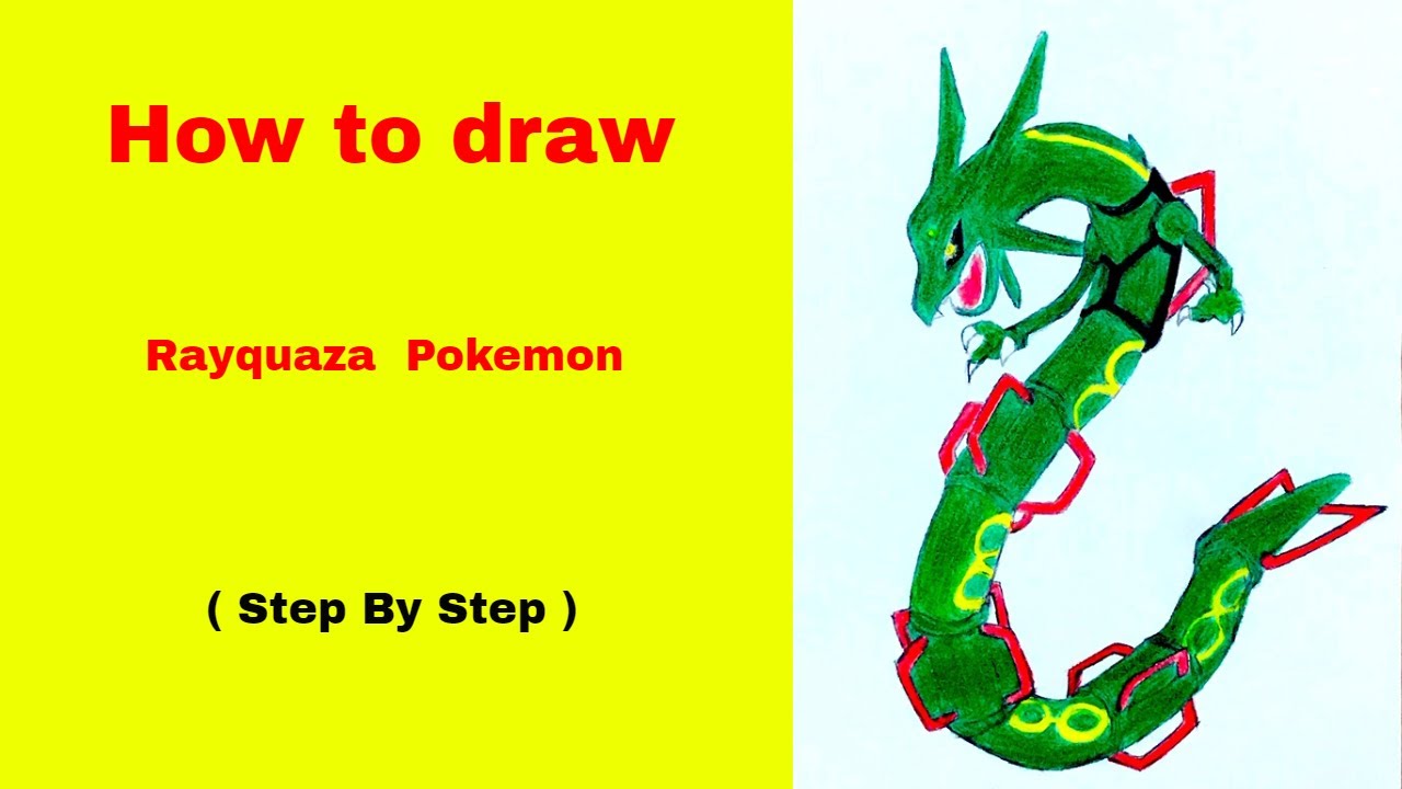 How to draw rayquaza pokemon very easy for beginners rayquaza sketch ...