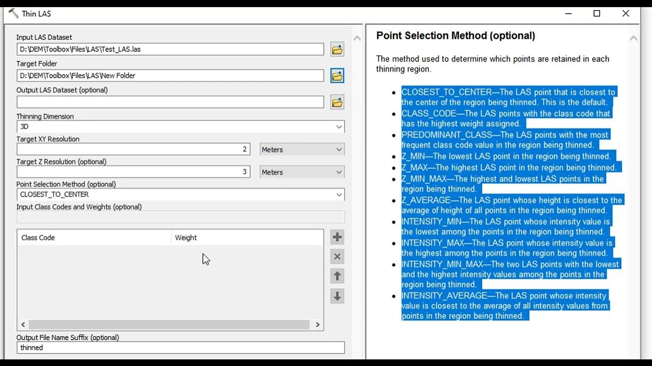 Thin LAS Tool | Data Management Toolset | LAS Dataset | 3D Analyst ...