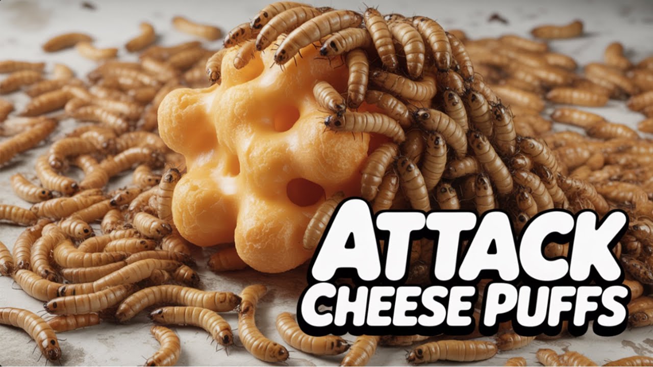 10,000 Mealworms vs 2 Giant Cheese Puffs – Epic Timelapse - YouTube