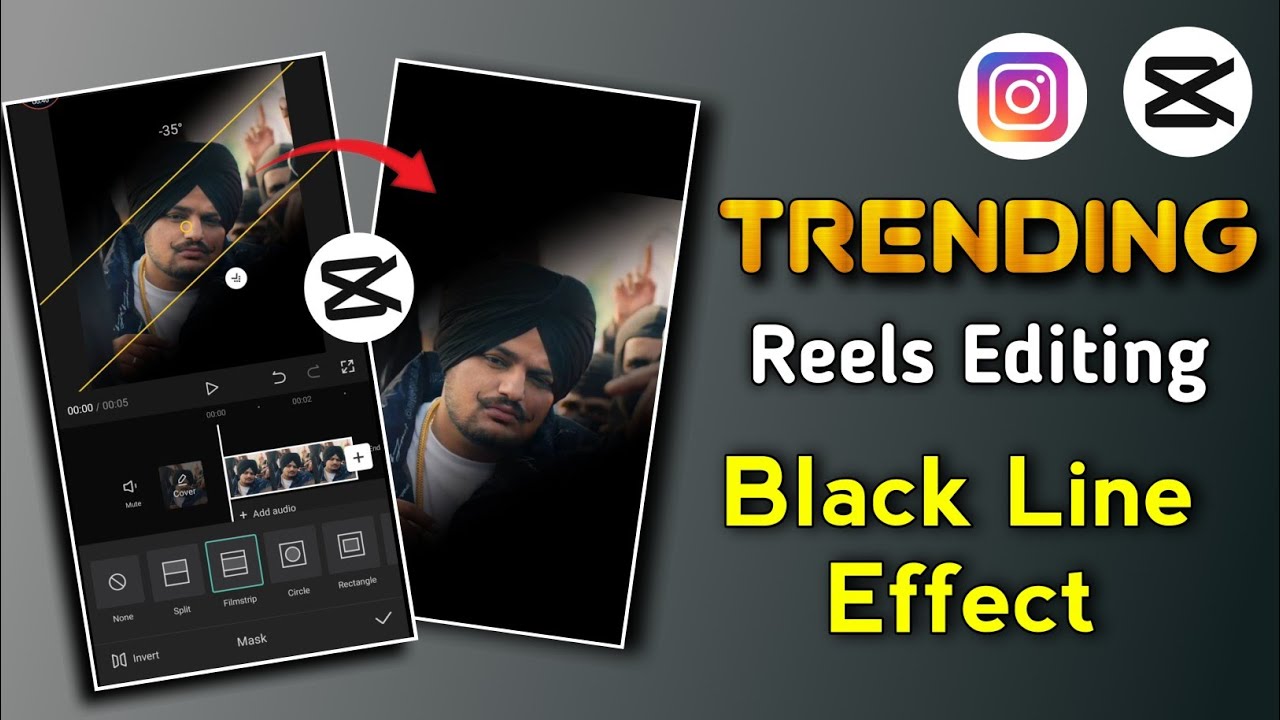 Instagram Trending Reels Editing || Black Line Effect Video Editing ...