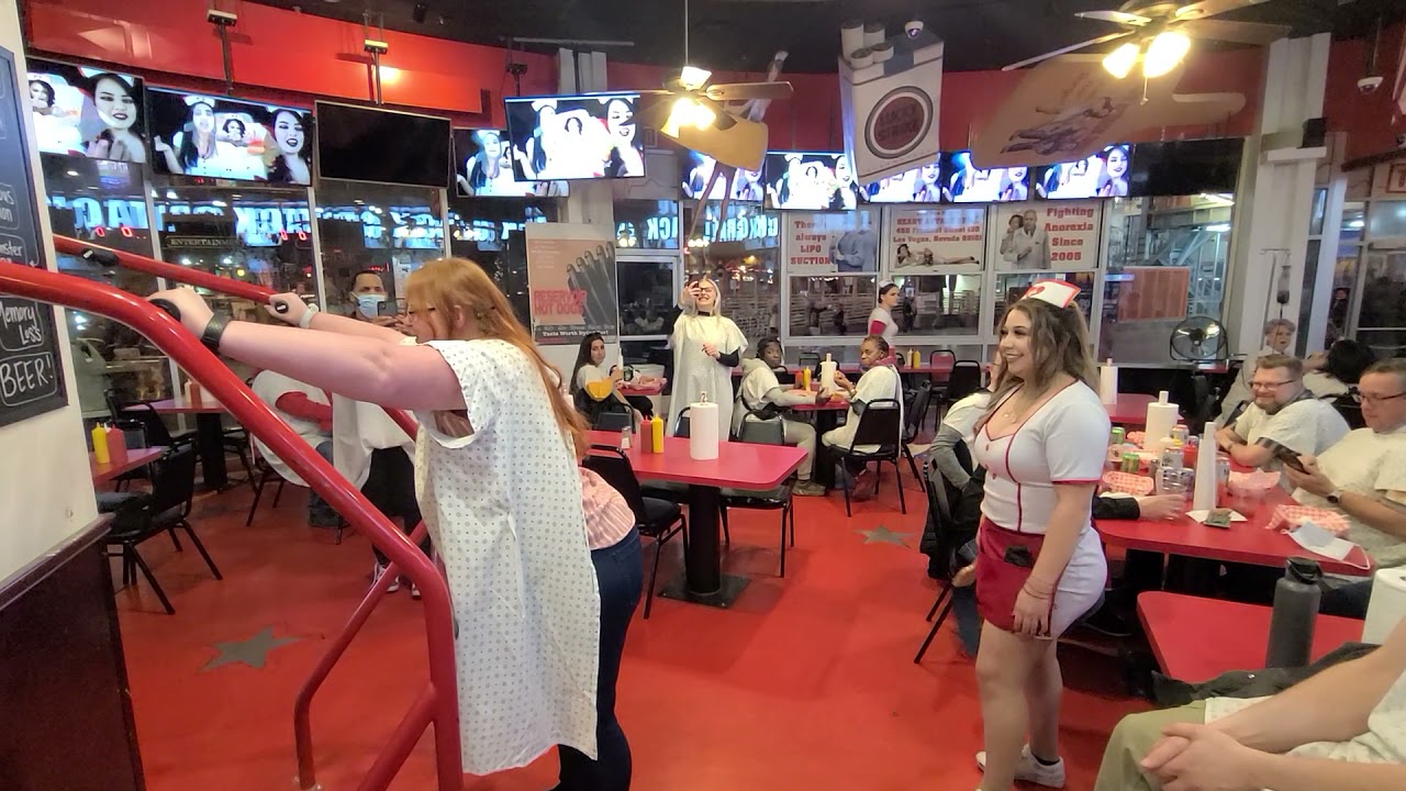 Stephanie getting spanked at Heart Attack Grill. - YouTube