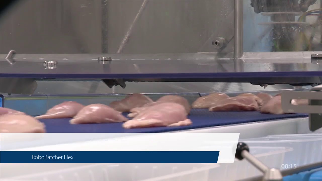 Ρομποτικό σύστημα φιλέτων κοτόπουλου - Marel RoboBatcher - YouTube