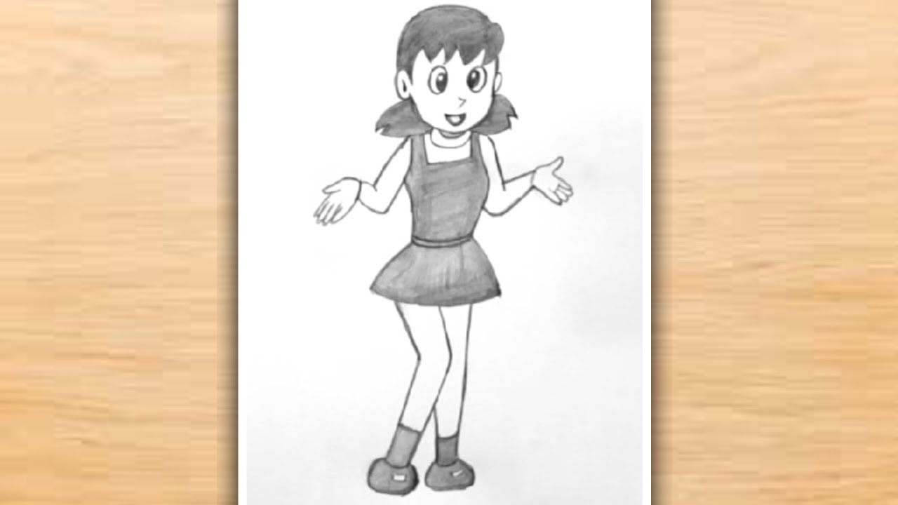 How to Draw Shizuka from Doraemon Step by Step | Easy Drawing Ideas for ...