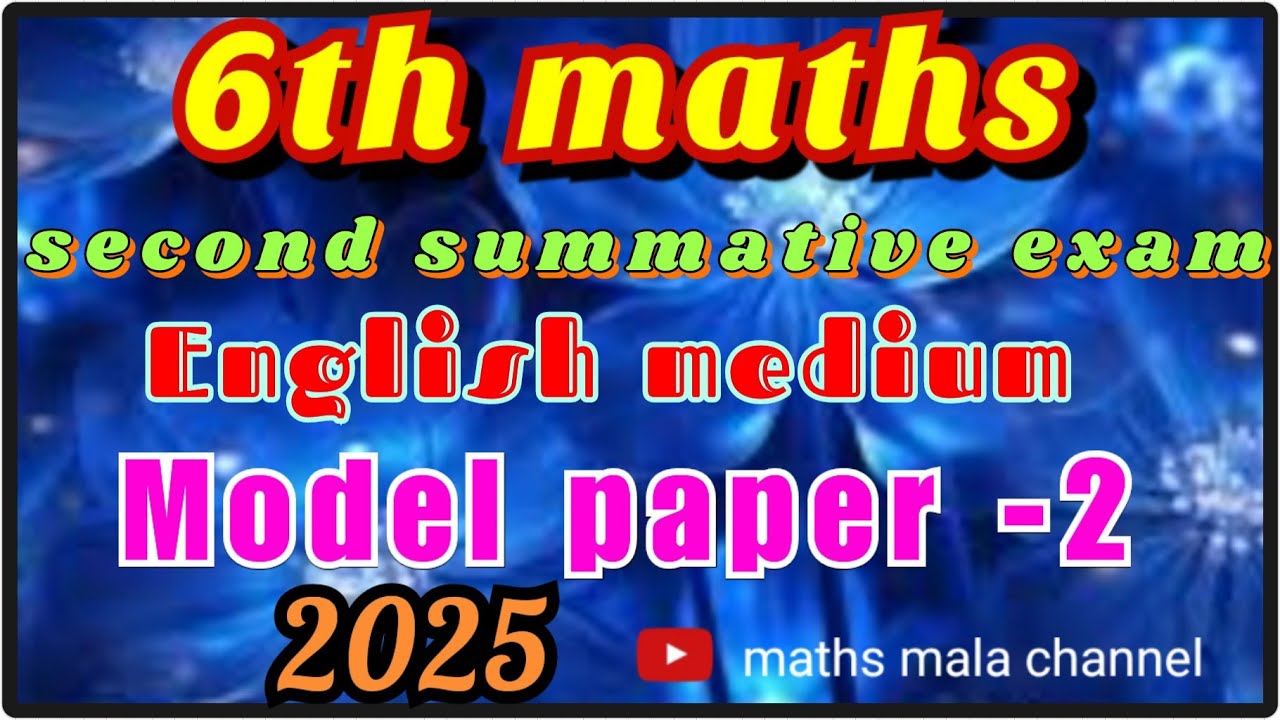 6th maths model paper 2 in 2025 - YouTube