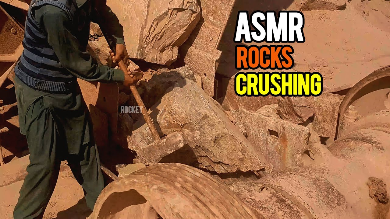 rock crushing asmr stone quarrying process jaw crusher working ...