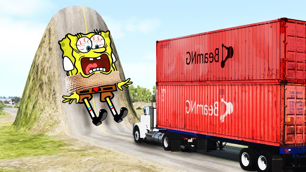No God!! Truck Crushing Spongebob vs Giant Bulge | Epic High Speed ...