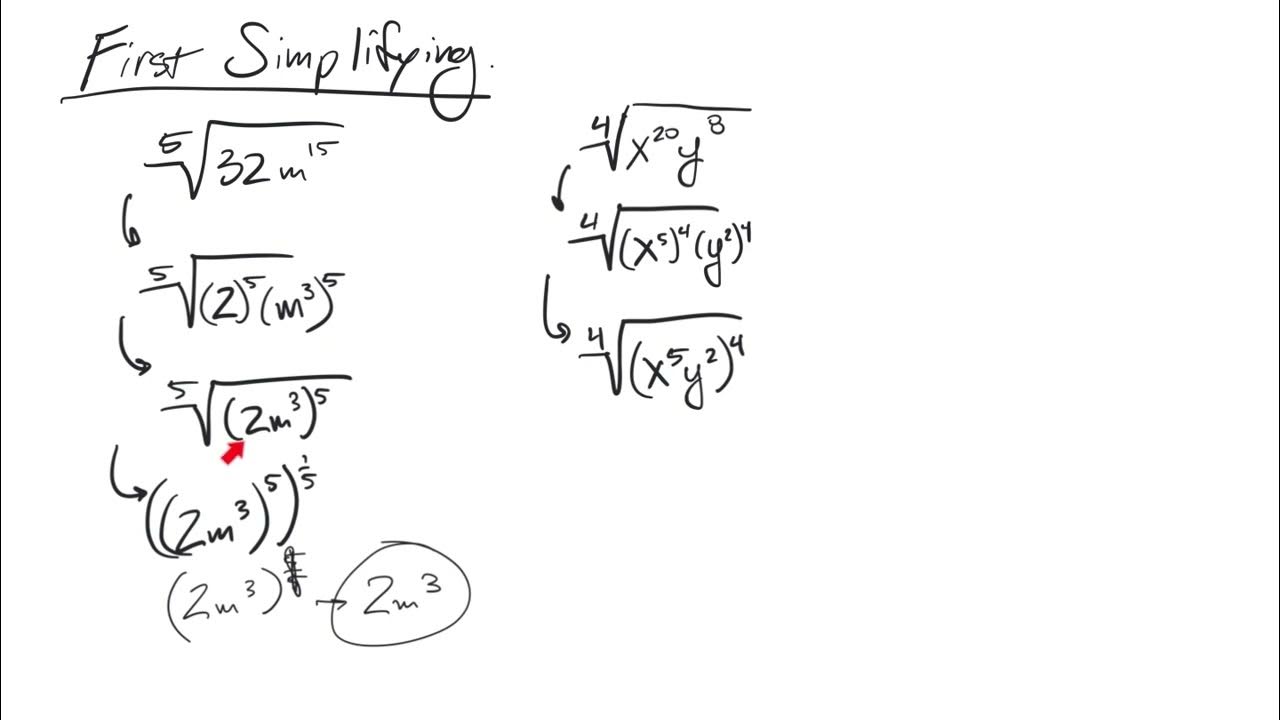 Simplifying and Solving Radicals and Nth roots - YouTube