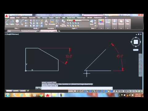AutoCAD I 17-08 Dimensioning Angles - YouTube