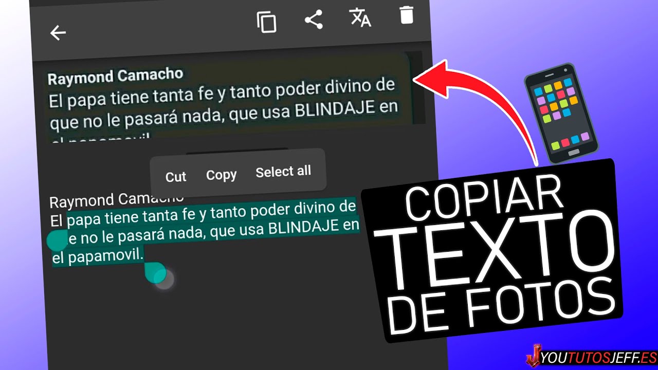 Como COPIAR Texto de una IMAGEN desde Celular - YouTube