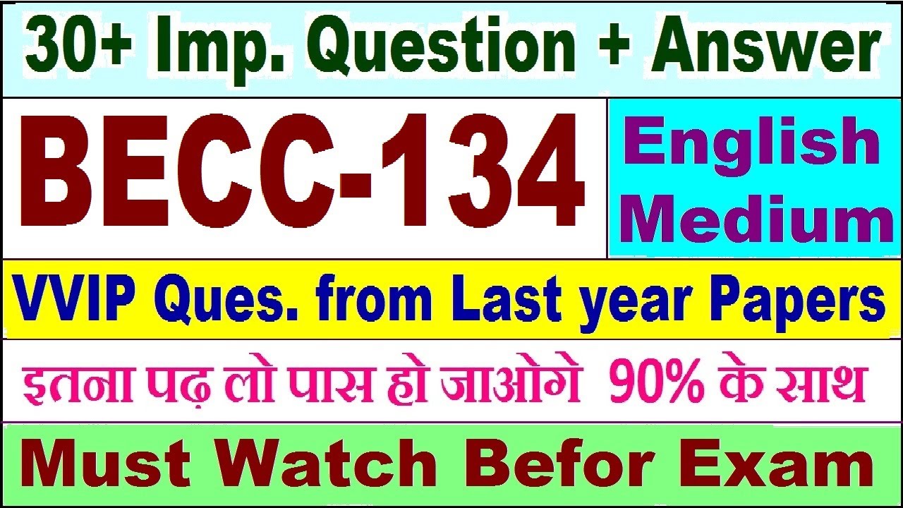 BECC 134 important questions with answer in English | becc 134 Previous ...