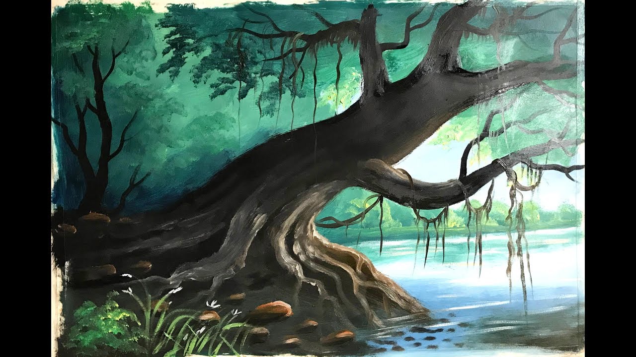 How to Draw Trees | Tree drawing with watercolor - YouTube