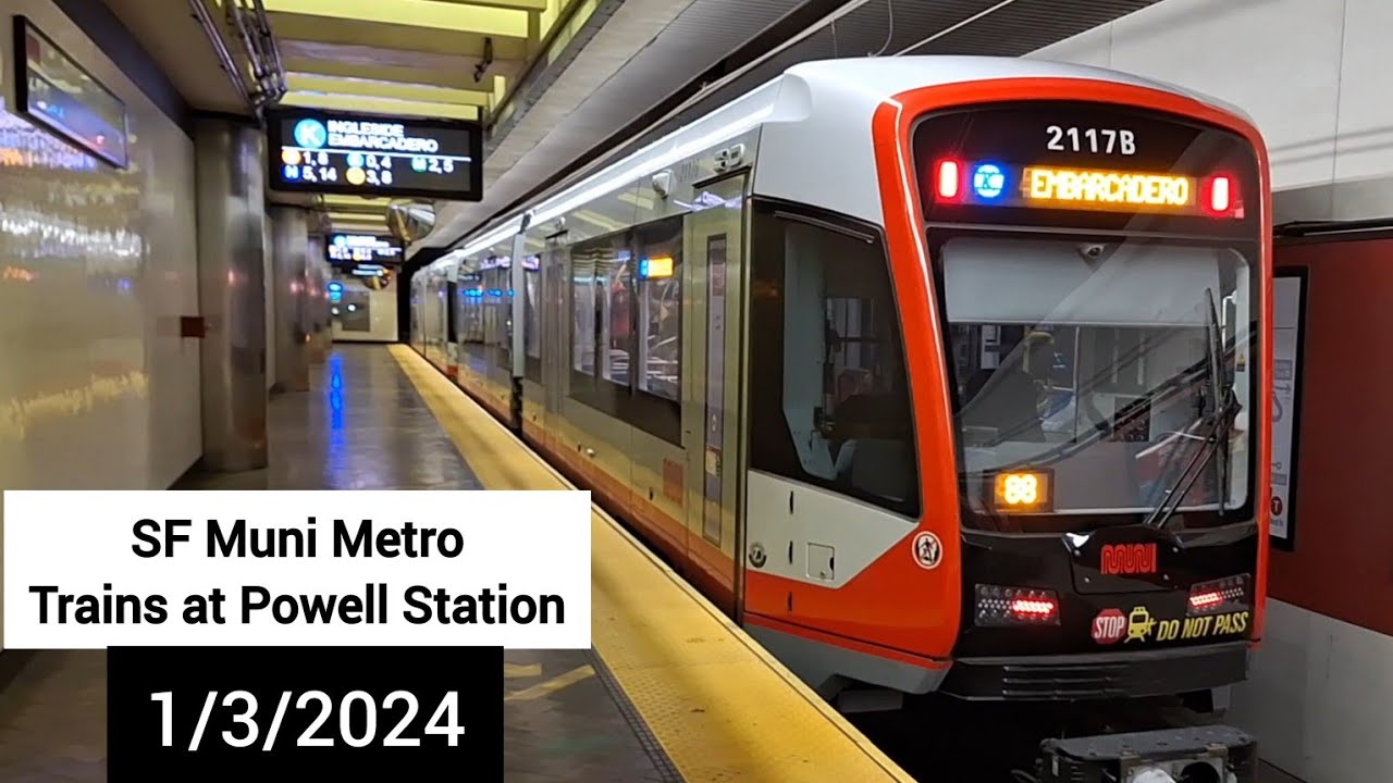SF Muni Metro train action at Powell Street Station (1/3/2024) - YouTube