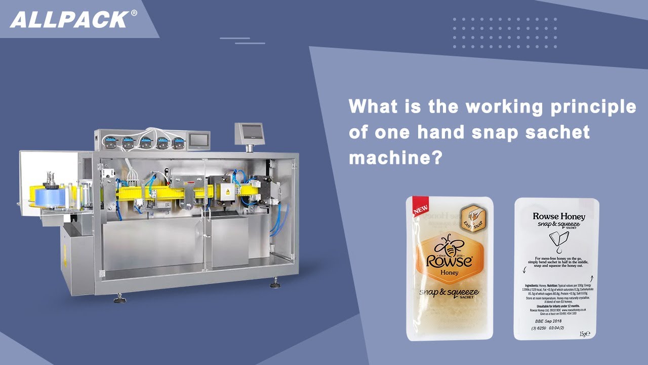 What is the working principle of one hand snap sachet machine? - YouTube