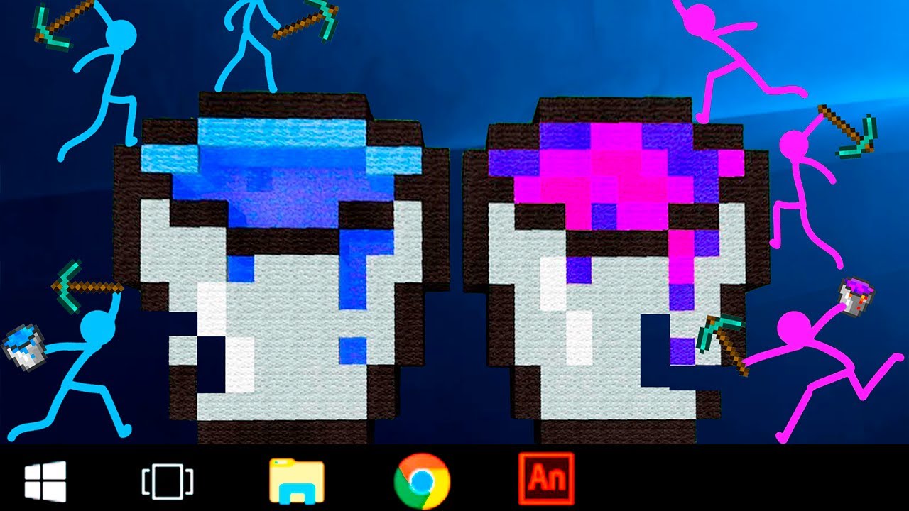 Stickman vs Minecraft ~ GIANT WATER BUCKET vs Nether PORTAL BUCKET ...