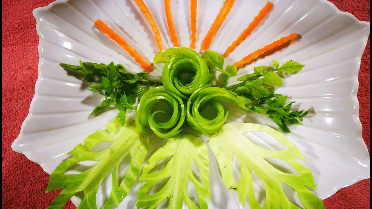 Tomato Cabbage Design & Carving Flower - Vegetable art - YouTube