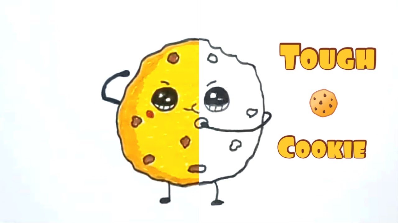 How To Draw a Tough Cookie Cute Food - YouTube