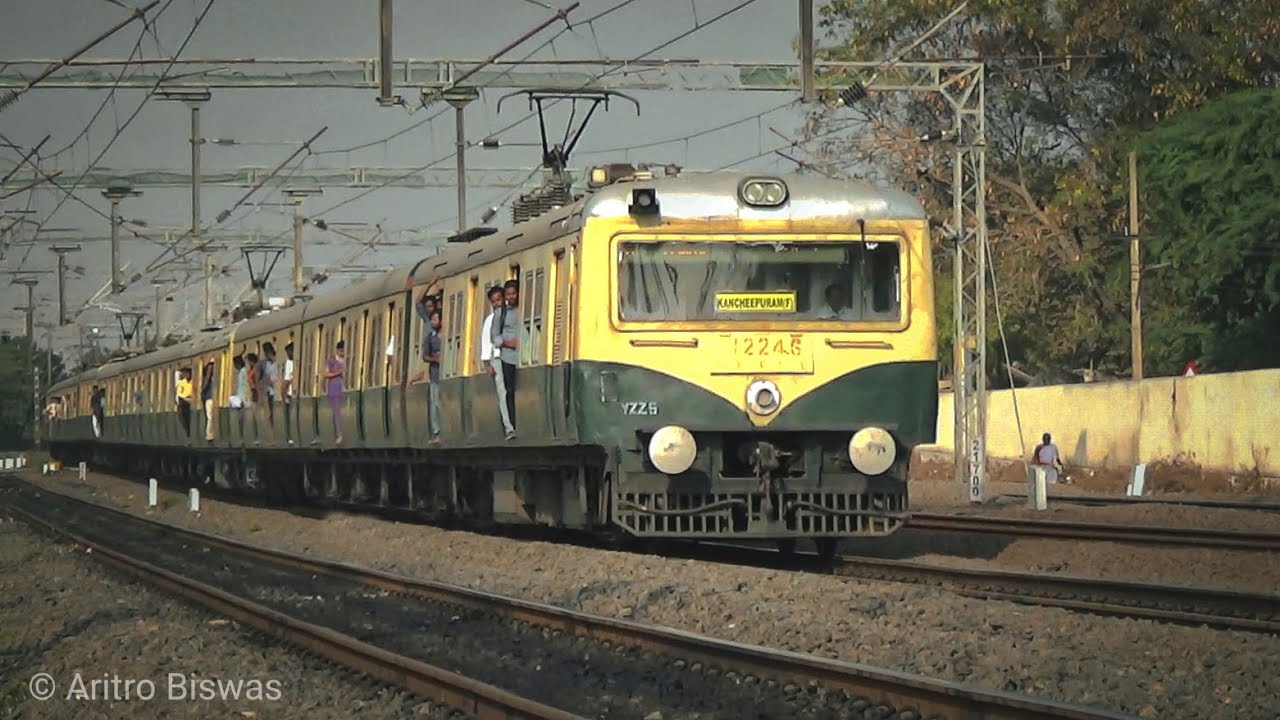 Conventional EMU local train of Southern Railway || Chennai Beach to ...