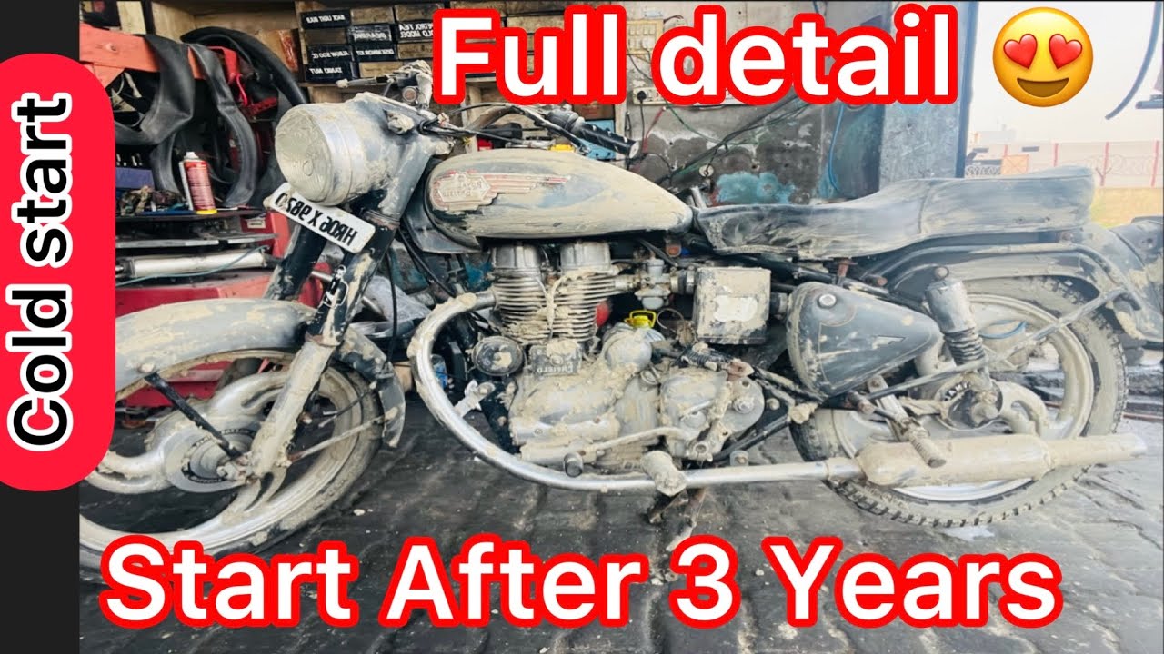 How to Cold start Royal Enfield bullet many year 🥺| old bullet ko kesa ...