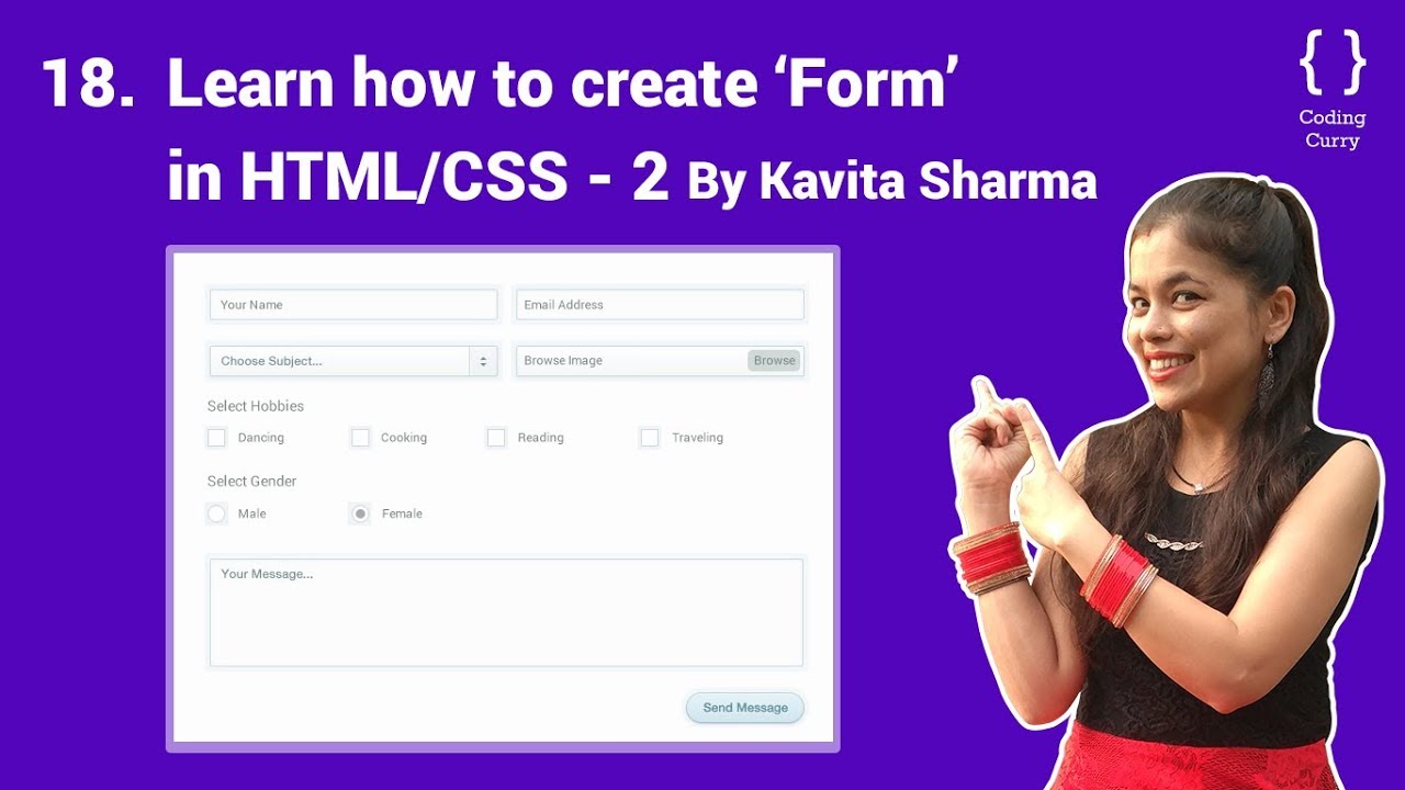 How To Create Form In Htmlcss Part 2 Html Tutorial For Beginner In 4275