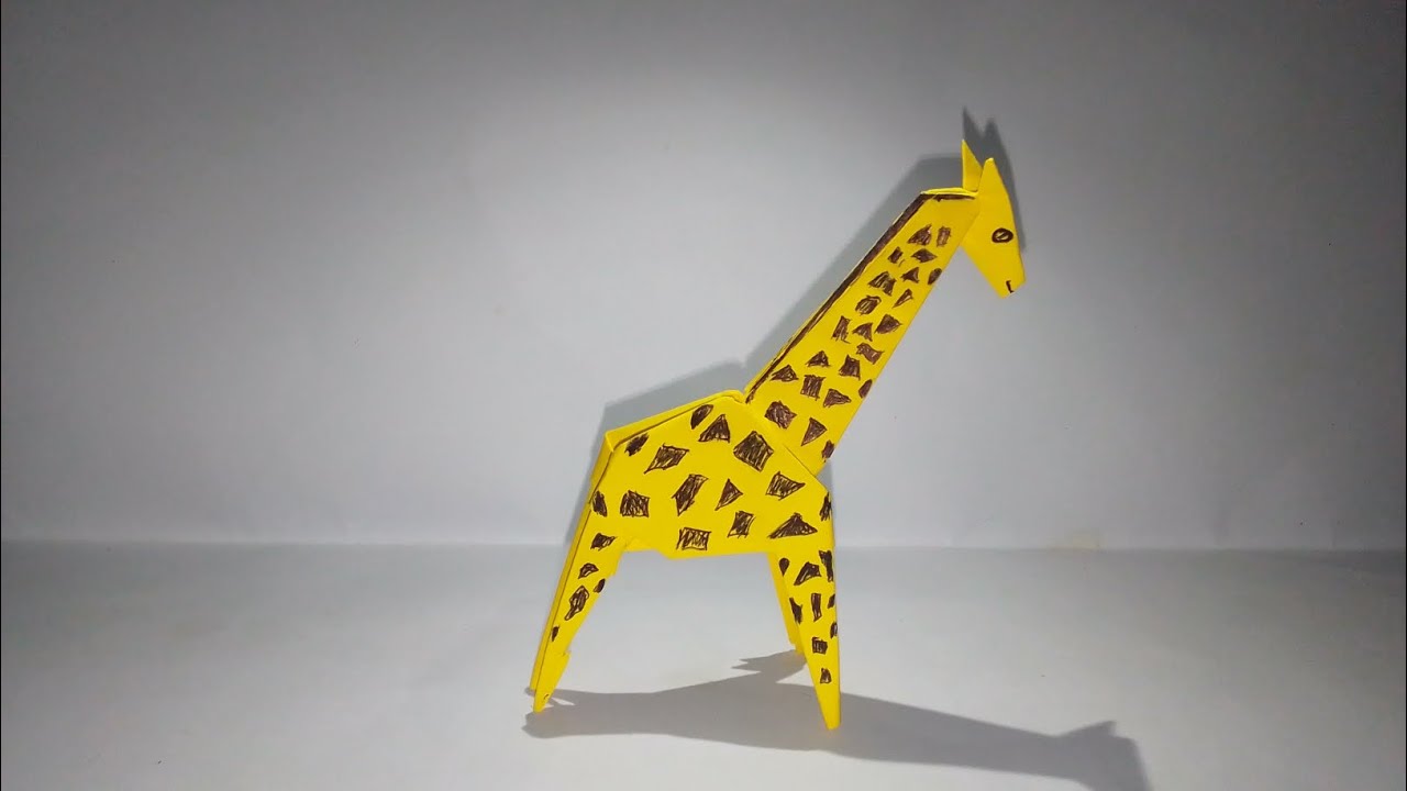 MEMBUAT ORIGAMI JERAPAH | KERAJINAN KERTAS LIPAT - YouTube
