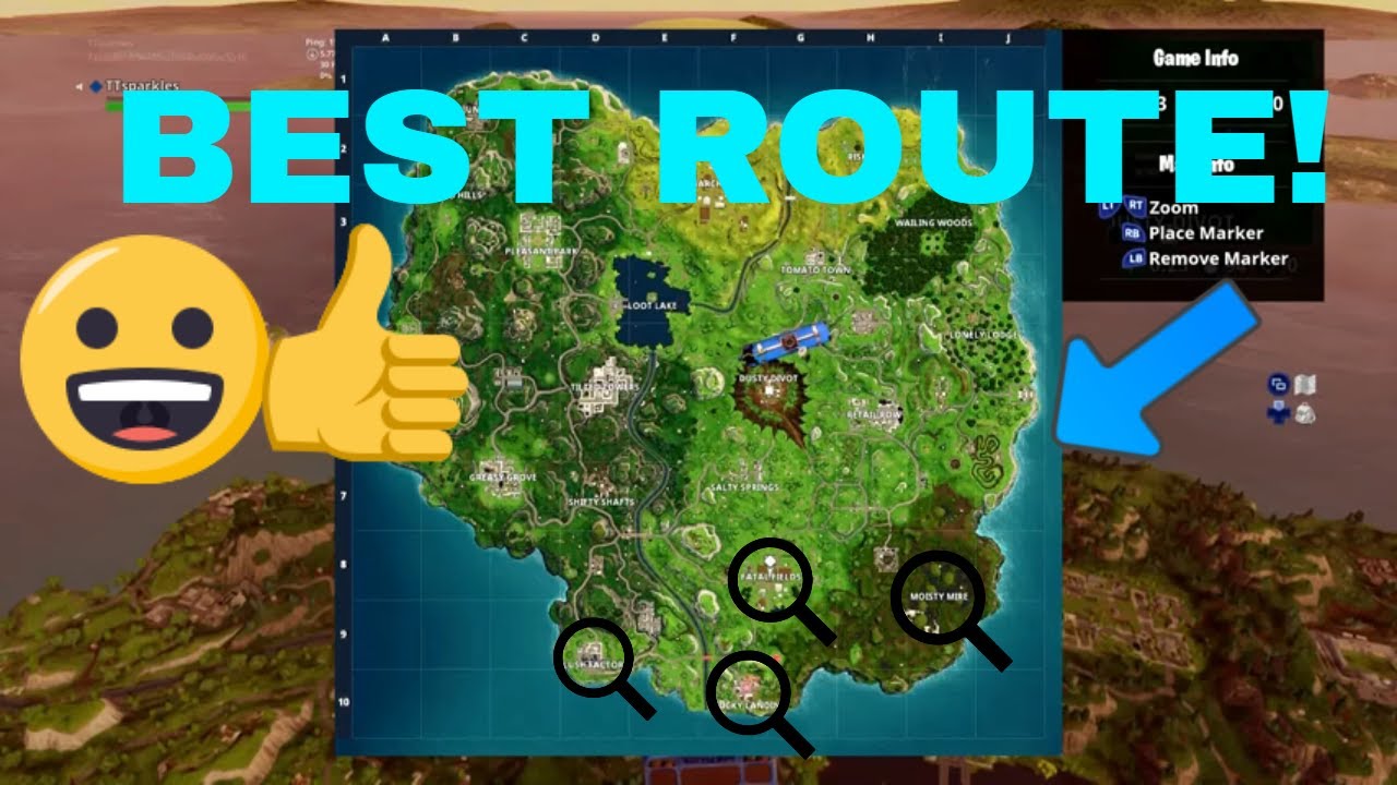 Visit the center of Named Locations in a Single Match *BEST ROUTE ...
