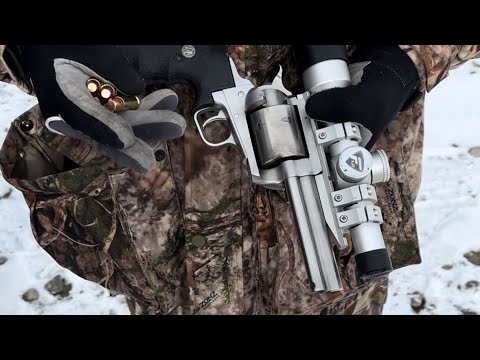 Shooting Magnum Research BFR 44 Mag with scope. Homemade lead pointed ...