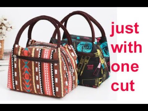 just one cut and bag is ready -shopping bag with zipper ,multi pockets ...