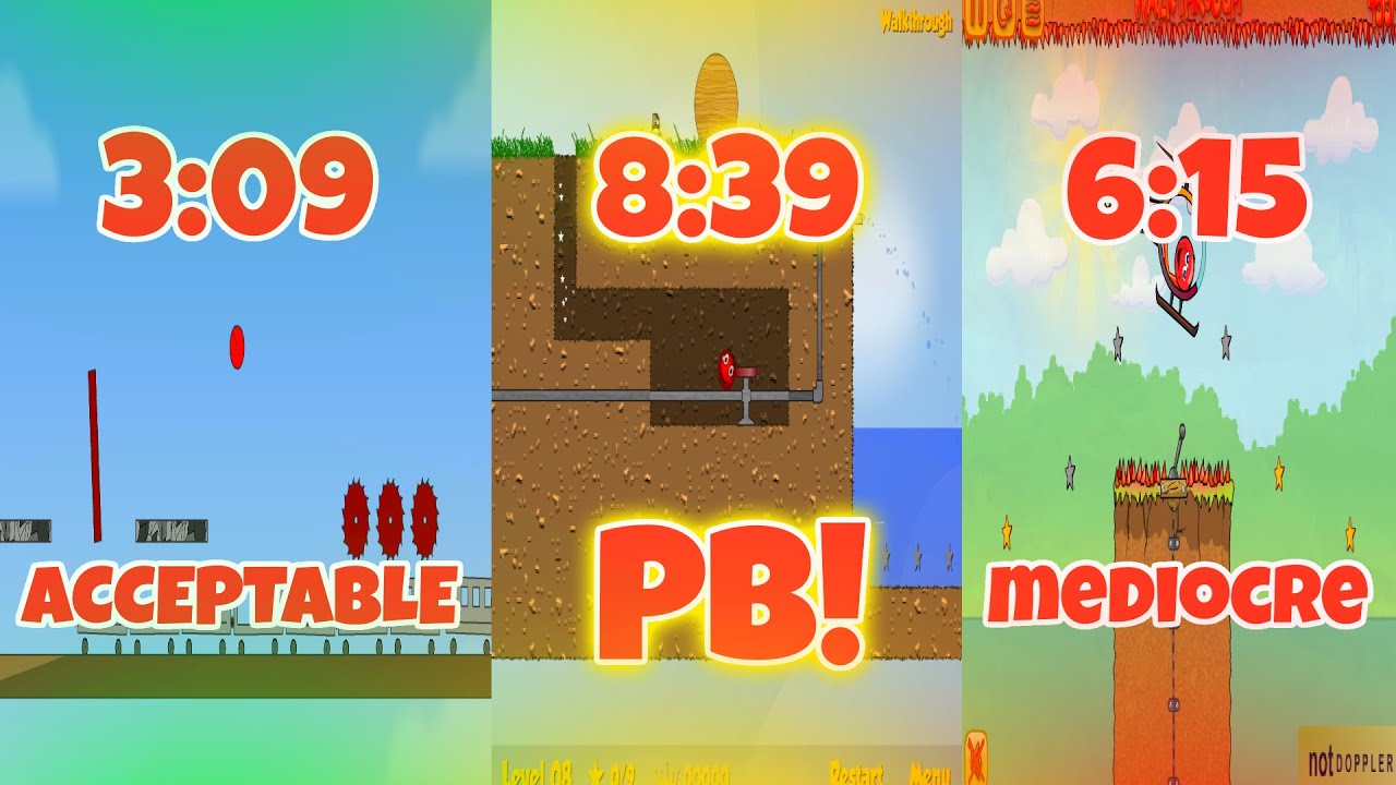 Red Ball 1 - 3 Speedrun (18:04) FEATURING RED BALL 2 PB - YouTube
