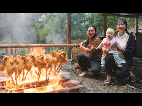 How to set traps for wild chickens, the process of making smoked wild chicken. Minh Farm Survival