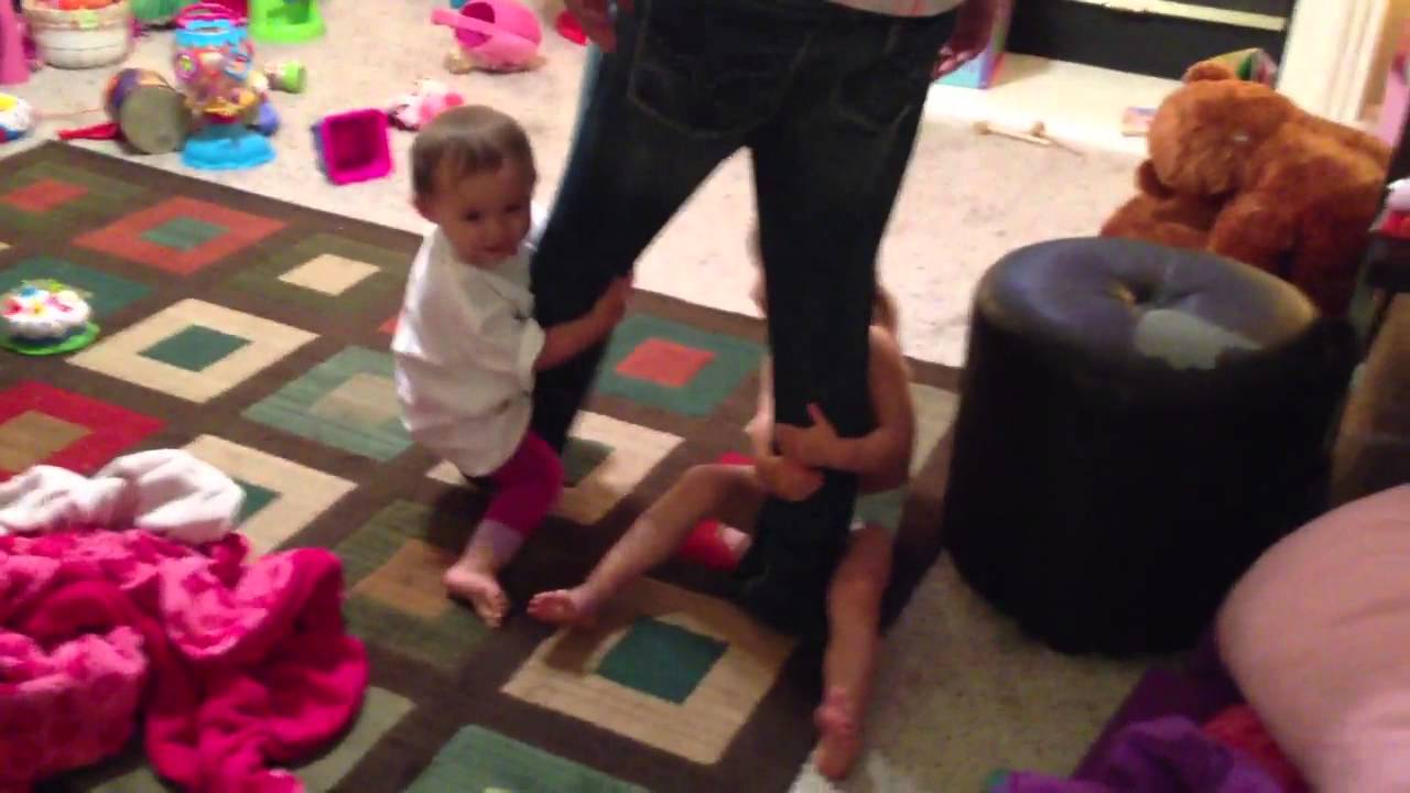 Girls Being Silly Riding Daddys Legs 43013 Youtube