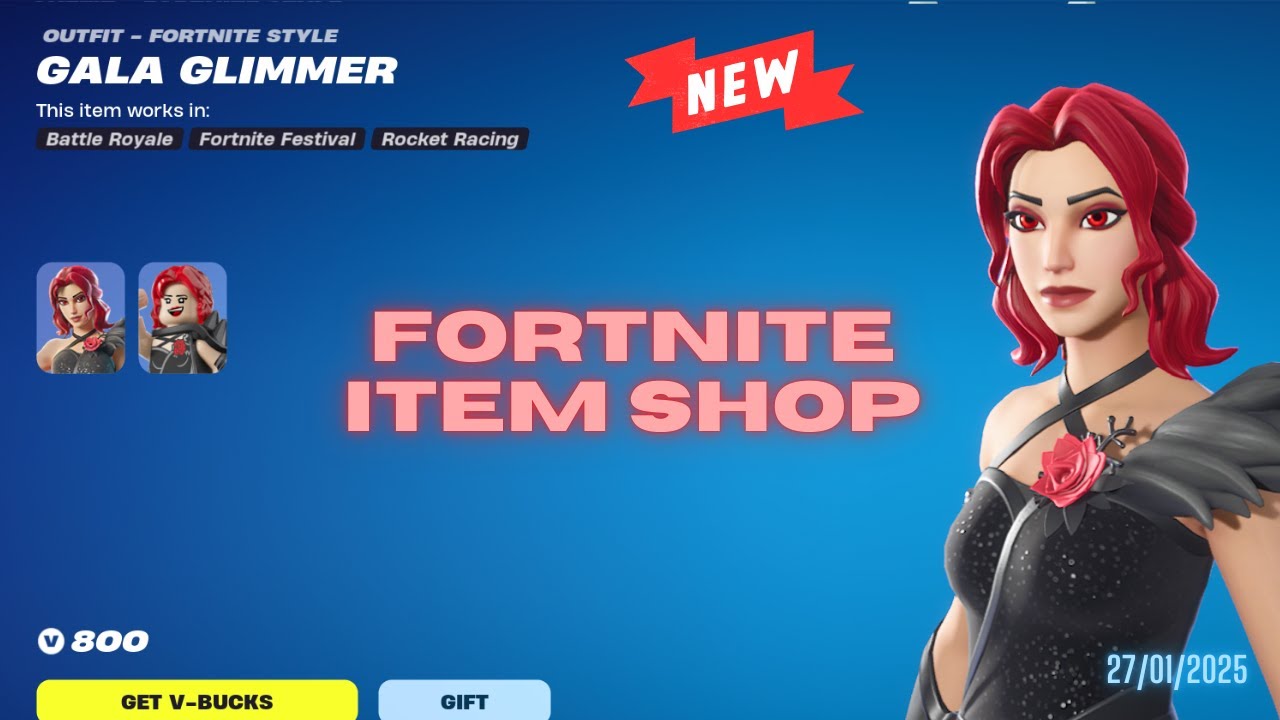 Fortnite item shop: New Gala Glimmer skin, 27th of January 2025 (CH6 S1 ...