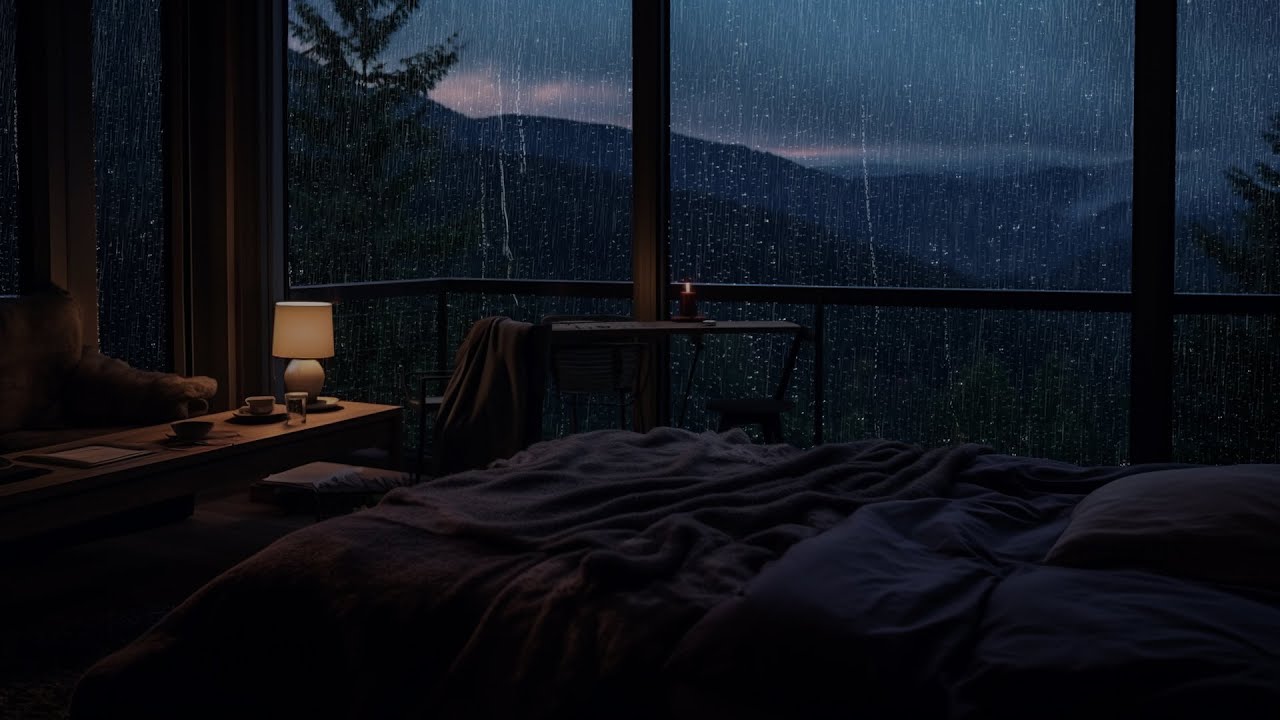 Rainy Night with Cozy Bed | Lie and Feel the Sound of Rain Next to 99% ...