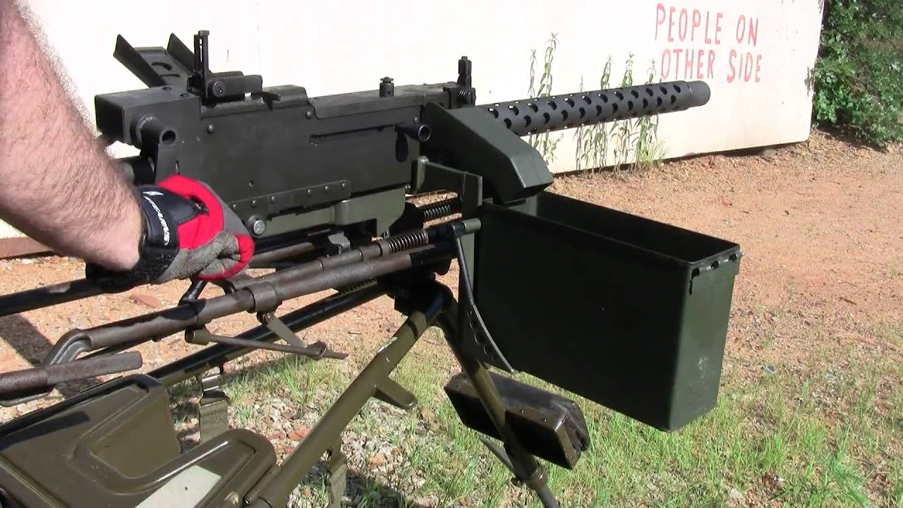 Browning 1919a4 - Emory Jones Crankfire on an MG3 Tripod - YouTube