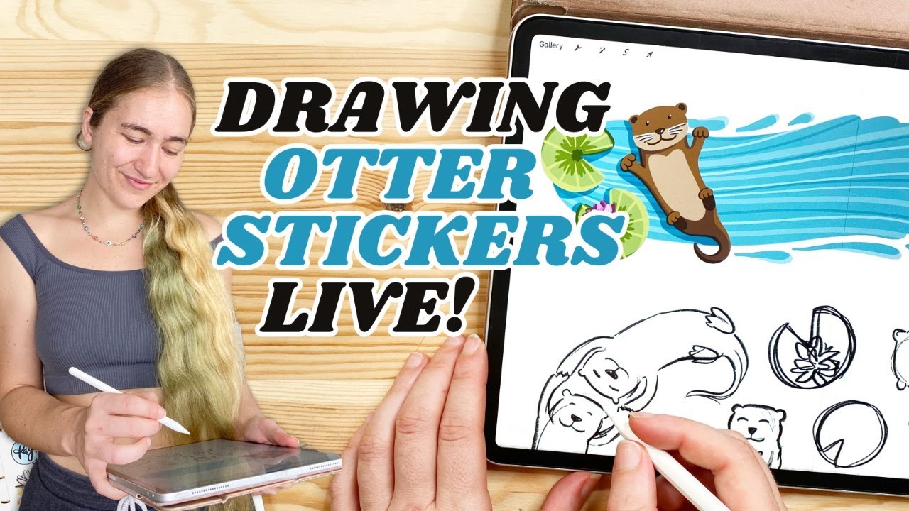 Procreate Sticker Design LIVESTREAM! || Creating my new OTTER sticker ...