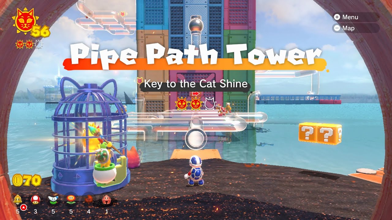Pipe Path Tower: Key to the Cat Shine | Bowser's Fury - YouTube