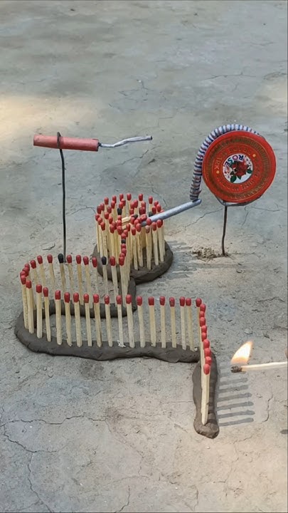 Matchstick Chain Reaction with Firecracker Satisfying Fire Art Experiment 🔥 #shortsvideo # ...
