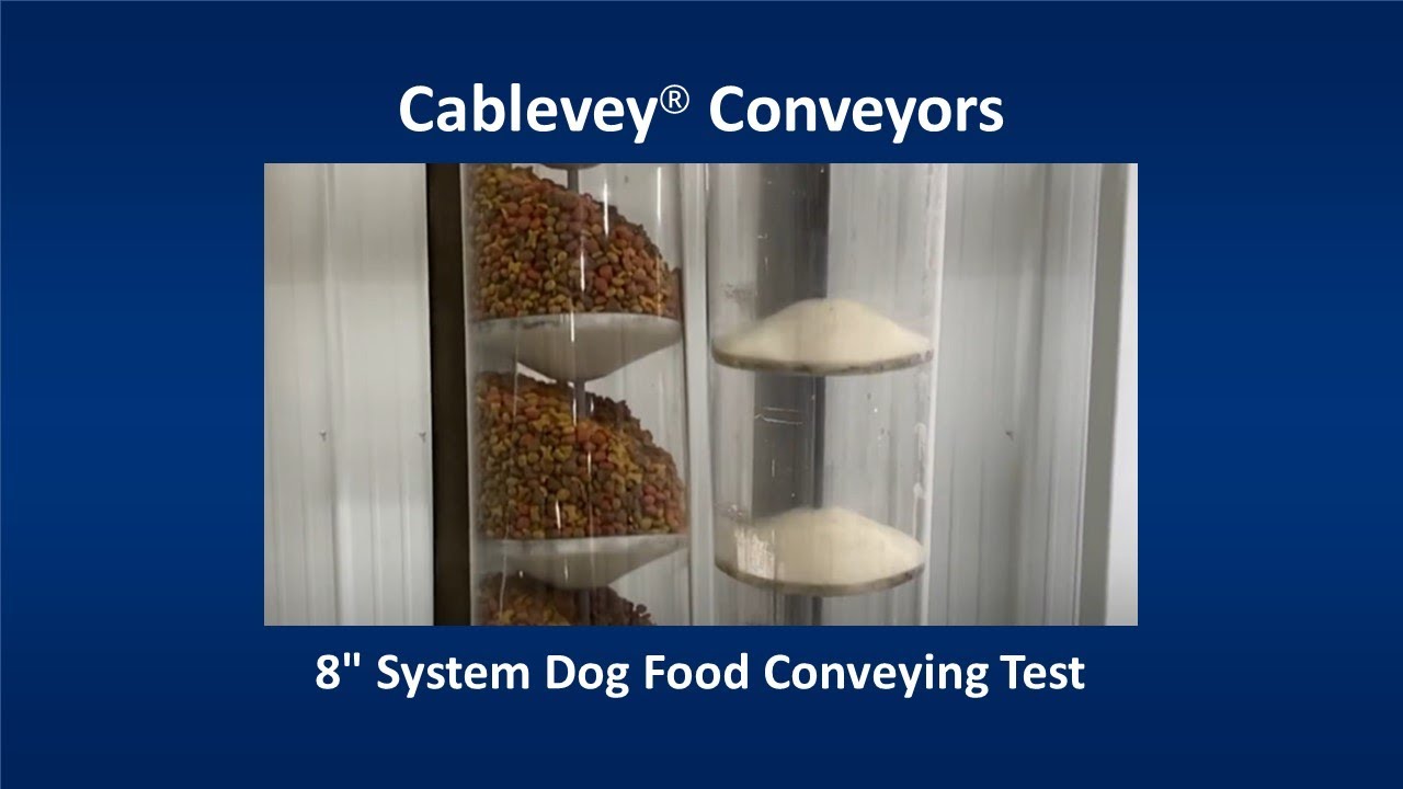 Cablevey® Conveyors - 8" System Dog Food Conveying Test - YouTube
