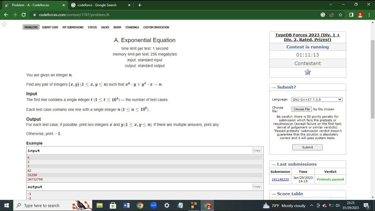A Exponential Equation Typedb Forces 2023 Div 1div 2 Codeforce Solution R2s Youtube