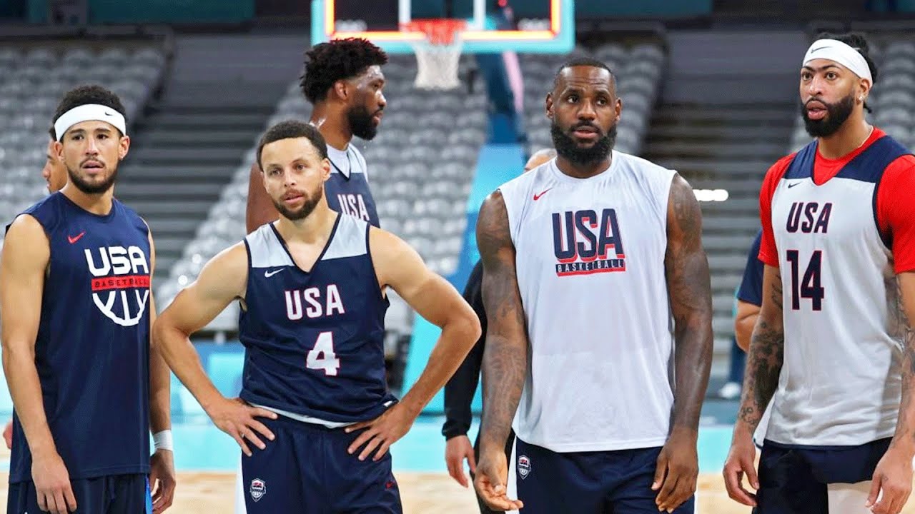 USA Basketball Team Training Before Olympics In Paris - YouTube