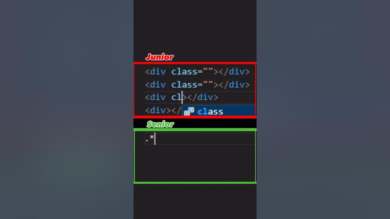 Junior Vs Senior developer💻. #programming #javascript #webdevelopment #html #html5 #css #coding ...