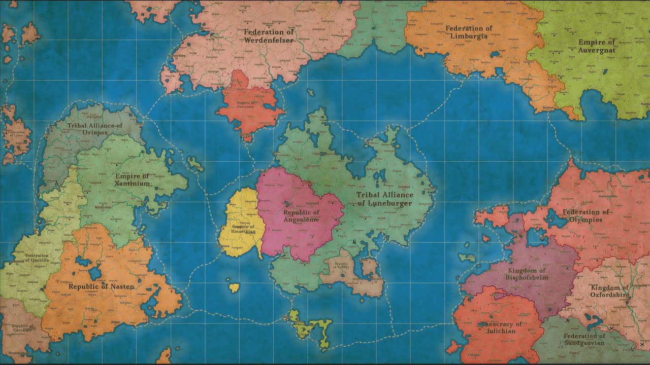 Fantasy Map Simulator - Continents at War Timelapse - YouTube