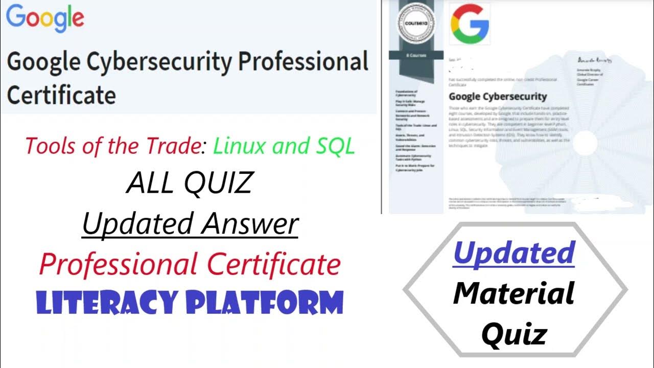 Tools of the Trade Linux and SQL Quiz Answers Coursera, Google Cybersecurity | Course 4 #google ...
