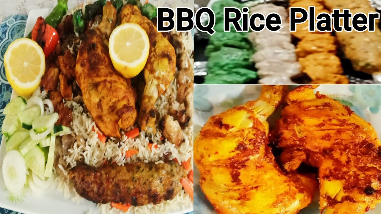 Delicious BBQ Platter Arabic Style BBQ Rice😋😋 - YouTube