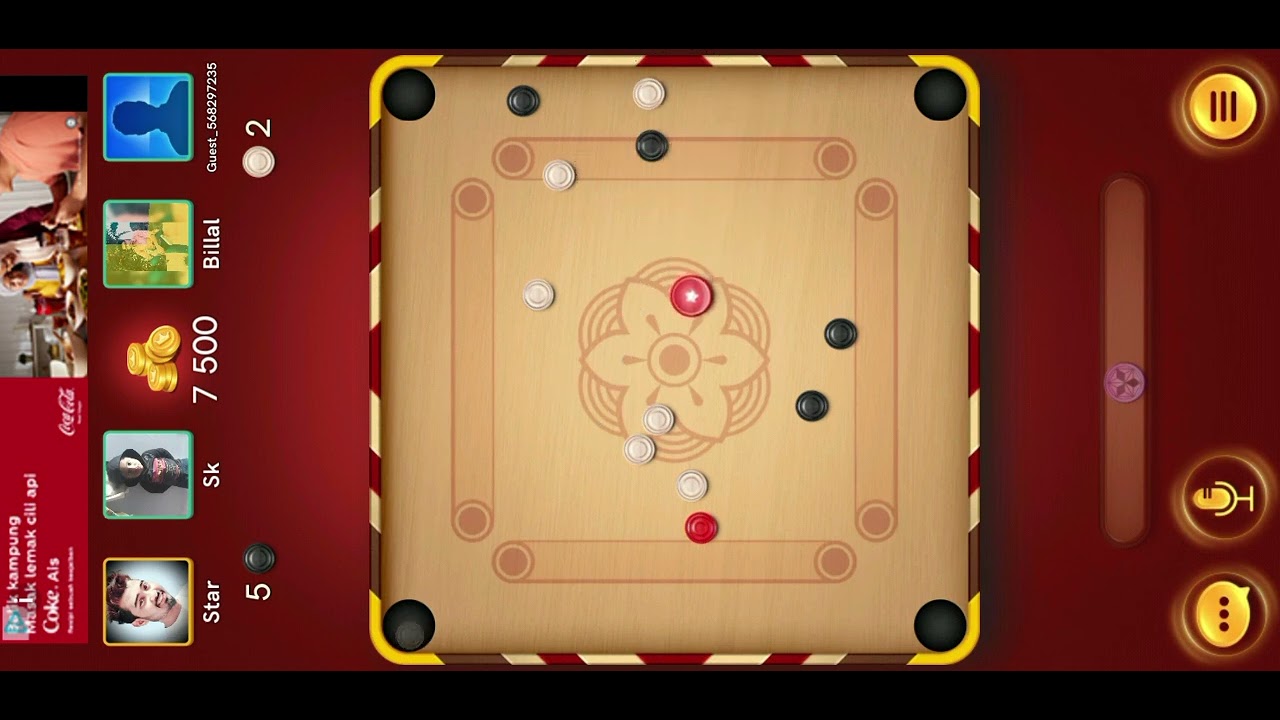 Carrom 4 players game | Carrom pool 2 vs 2 Player game play | carrom ...